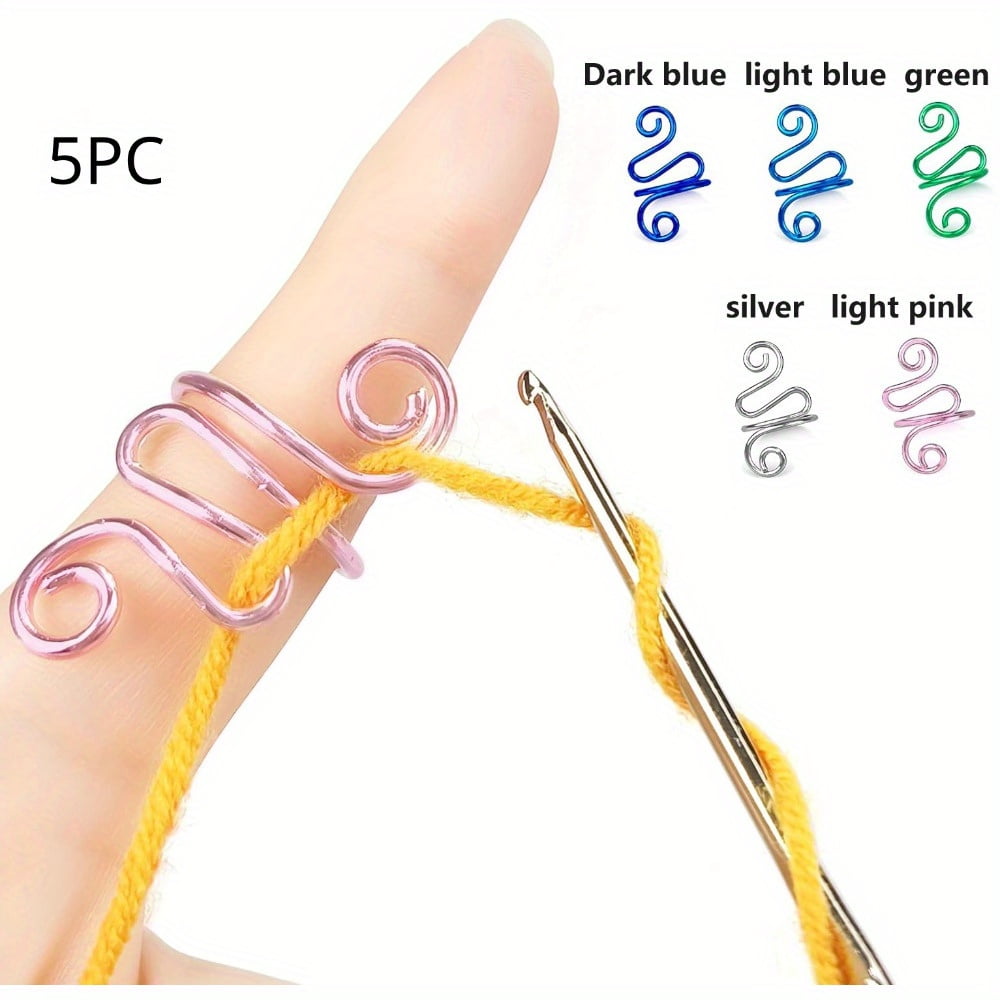 CUITING 5pcs 5-Pack Adjustable Crochet Tension Rings for Knitting Metal ...