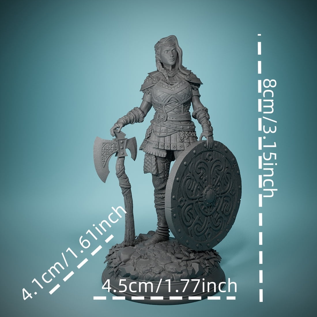 CUITING Elite Shieldmaiden - Freya the Feared D&D Miniature Tabletop ...