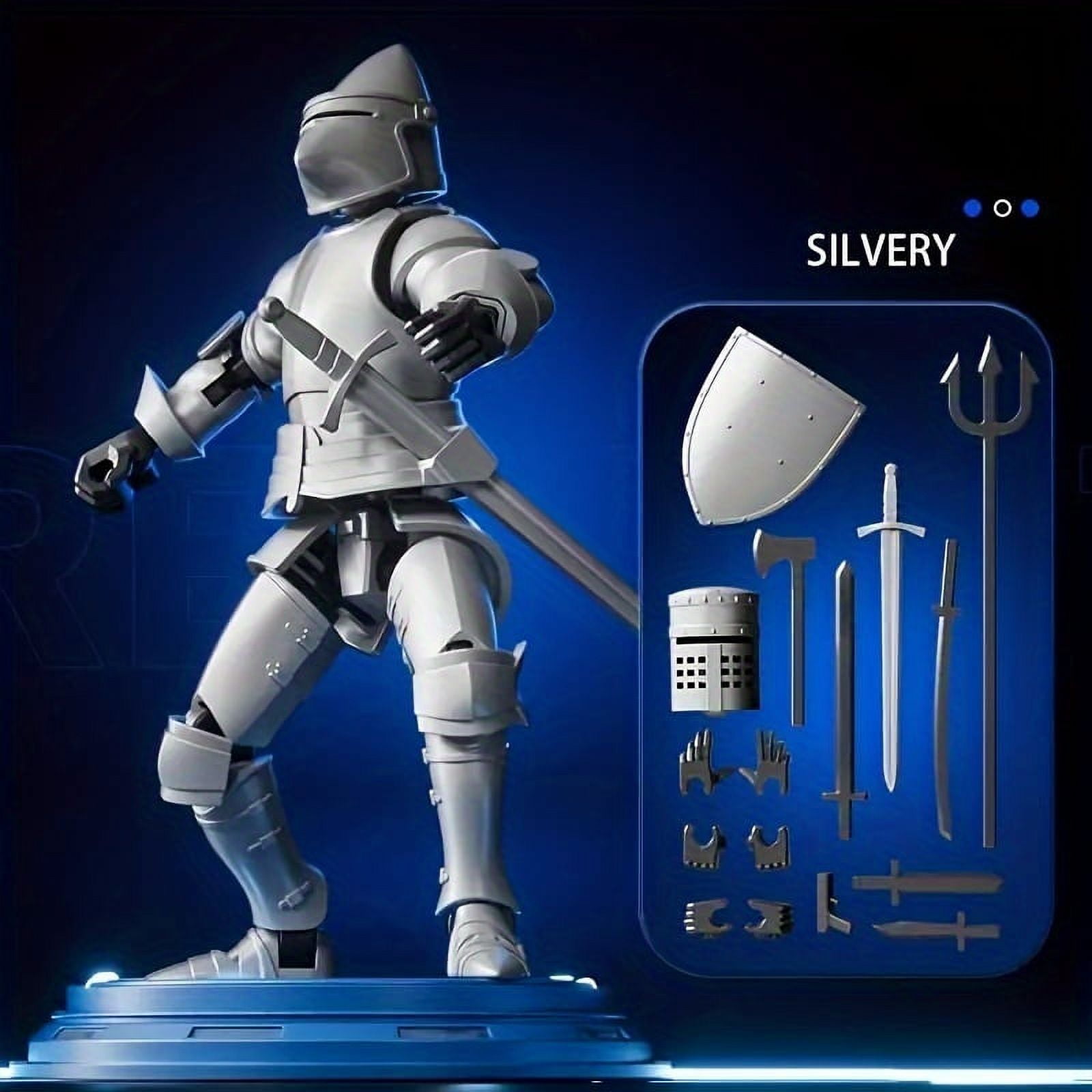 CUITING Medieval Soldier Action Figure Articulated Knight Collectible ...