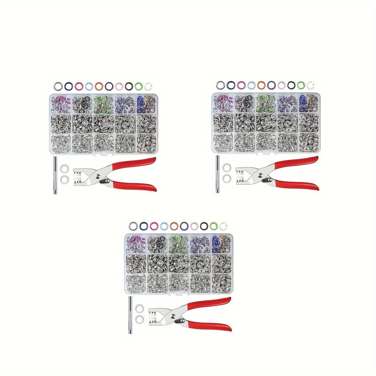 CUITING Metal Snap Buttons (3 Sets) Five-Prong Snap Installation Pliers ...