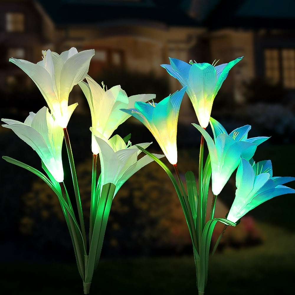 CUITING Outdoor Solar Stake Lights - 2 Pack TVIRD Solar Powered Lights ...