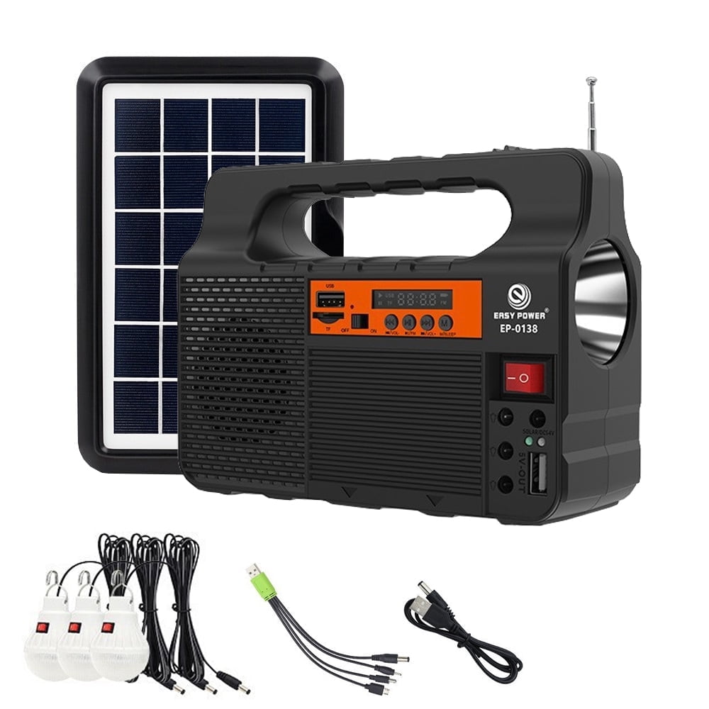 CUITING Portable Solar Generator with Solar Panel Radio BT Speaker ...