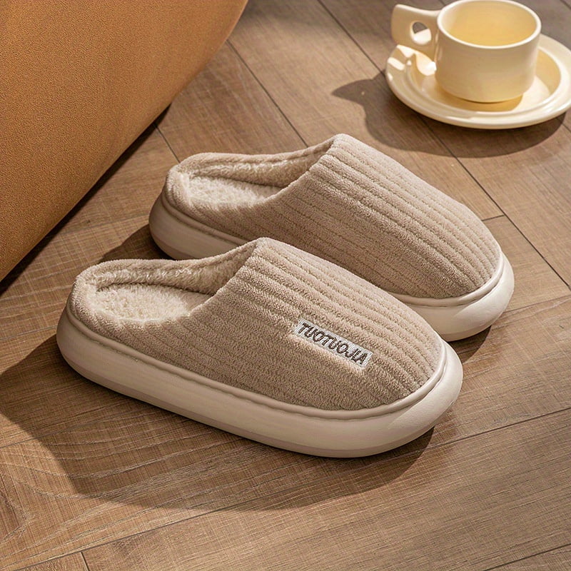 CUITING Winter Solid Colour Cotton Slippers Women‘s Indoor Home Warm ...