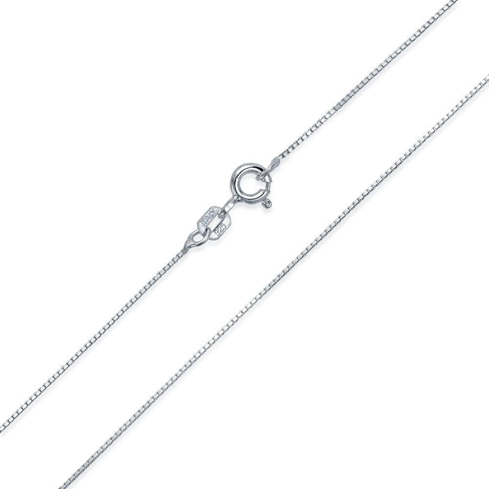 CUITING Womens Very Box Chain 1MM 010 Gauge Necklace Sterling Silver ...
