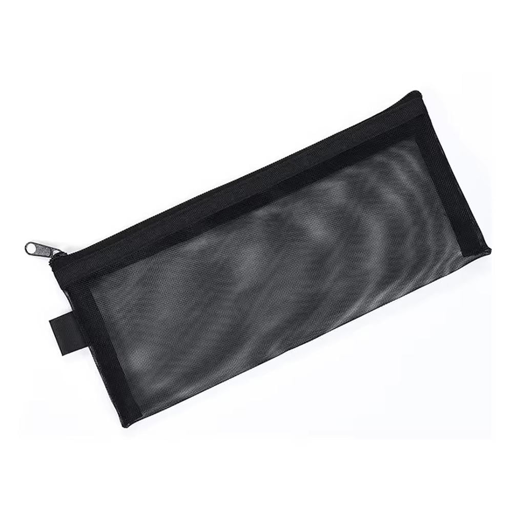 CUJM 1x Mesh Pencil Pen Case Zipper Travel Pouch Cosmetic Bag Storage ...