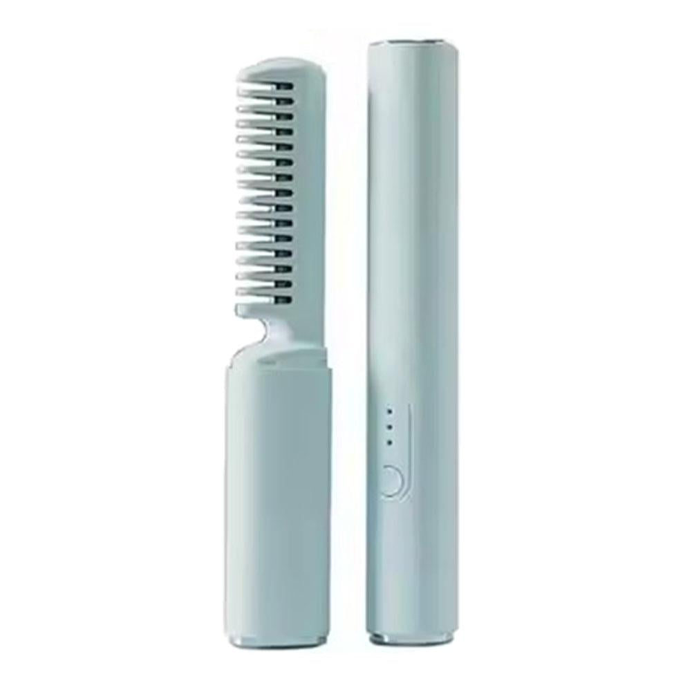 CUJM Cordless Mini Hair Straightener Brush 2 in 1 Portable Comb USB ...
