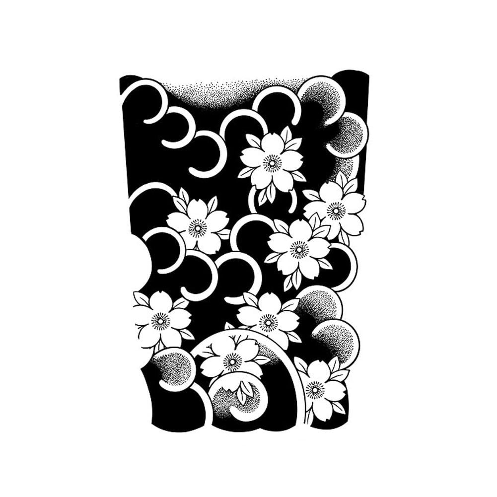 CUJM Waterproof Japanese Half Arm Tattoo Sticker Traditional Design ...