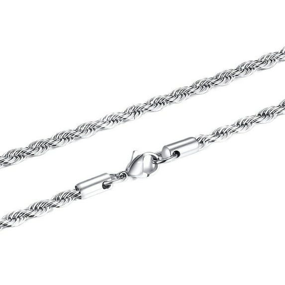 CUKIXA 18k Gold Plated Rope Chain 2mm/ 3mm/ 4mm/ 5mm Stainless Steel ...