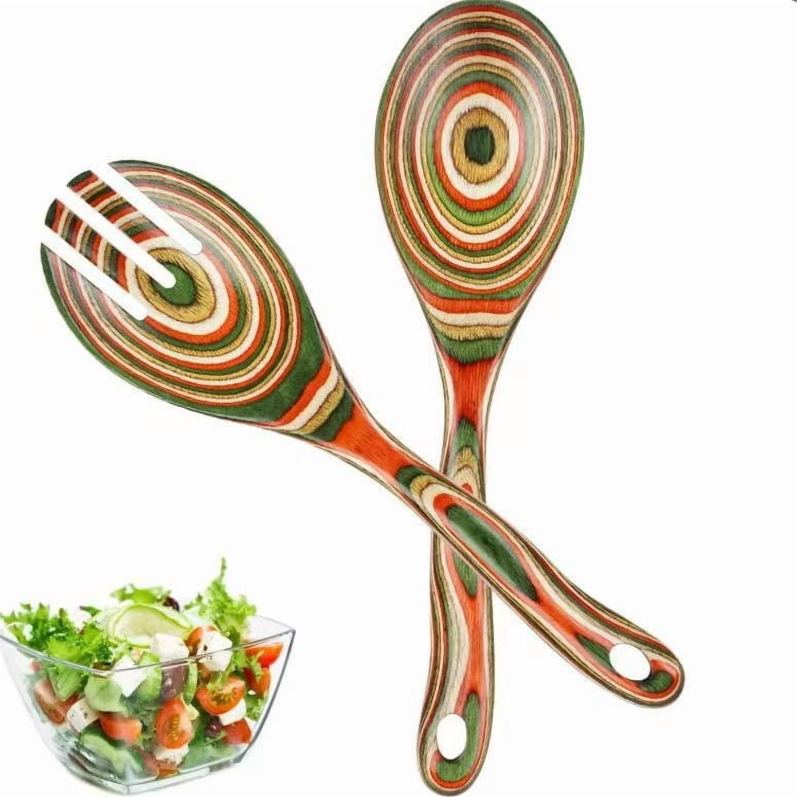 CUKIXA 2-Piece PAKKA Wood Kitchen Set, 14.6-inch Colorful Utensils for ...