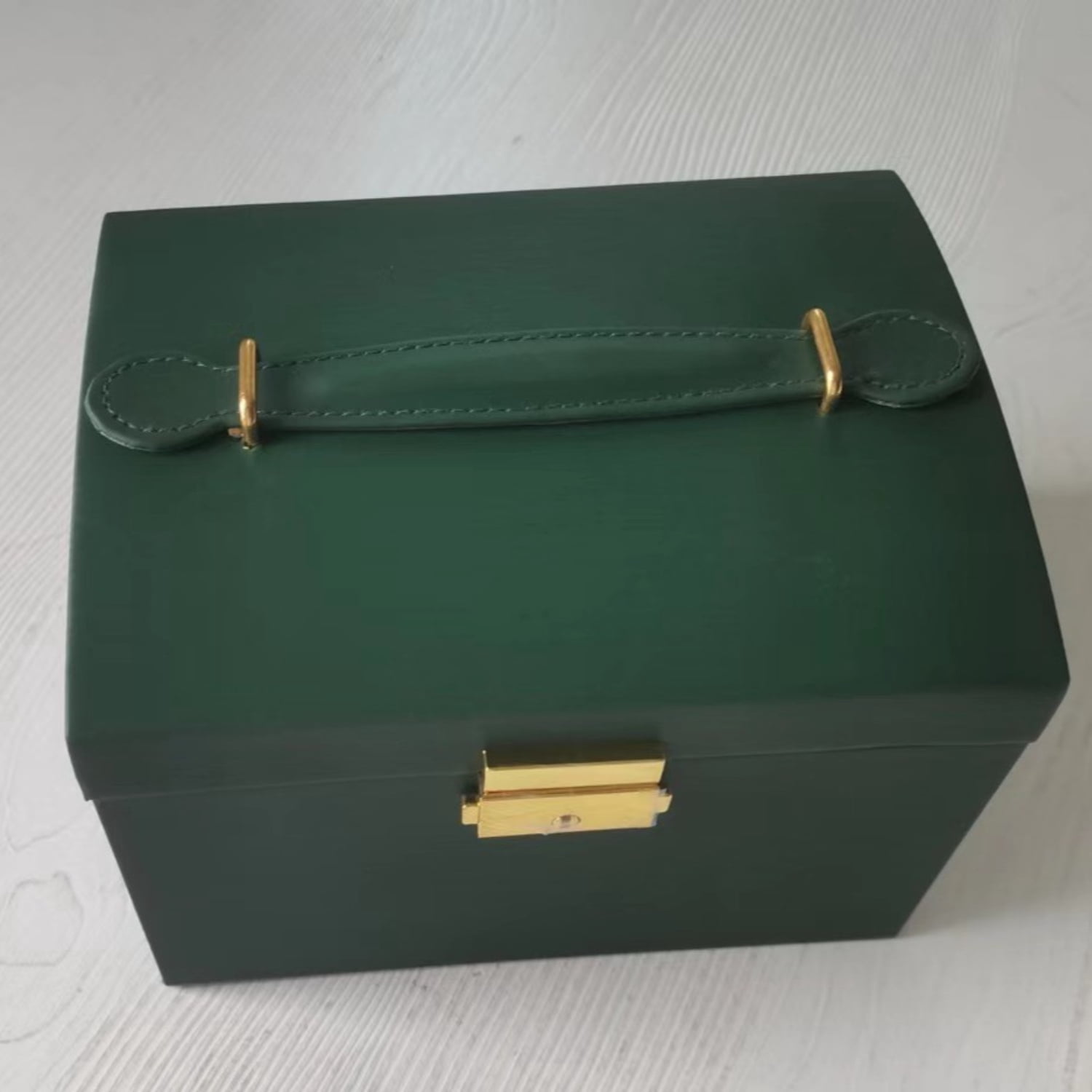 CUKIXA Jewelry Box with Lock, 3-Layer PU Leather Drawer Organizer with ...