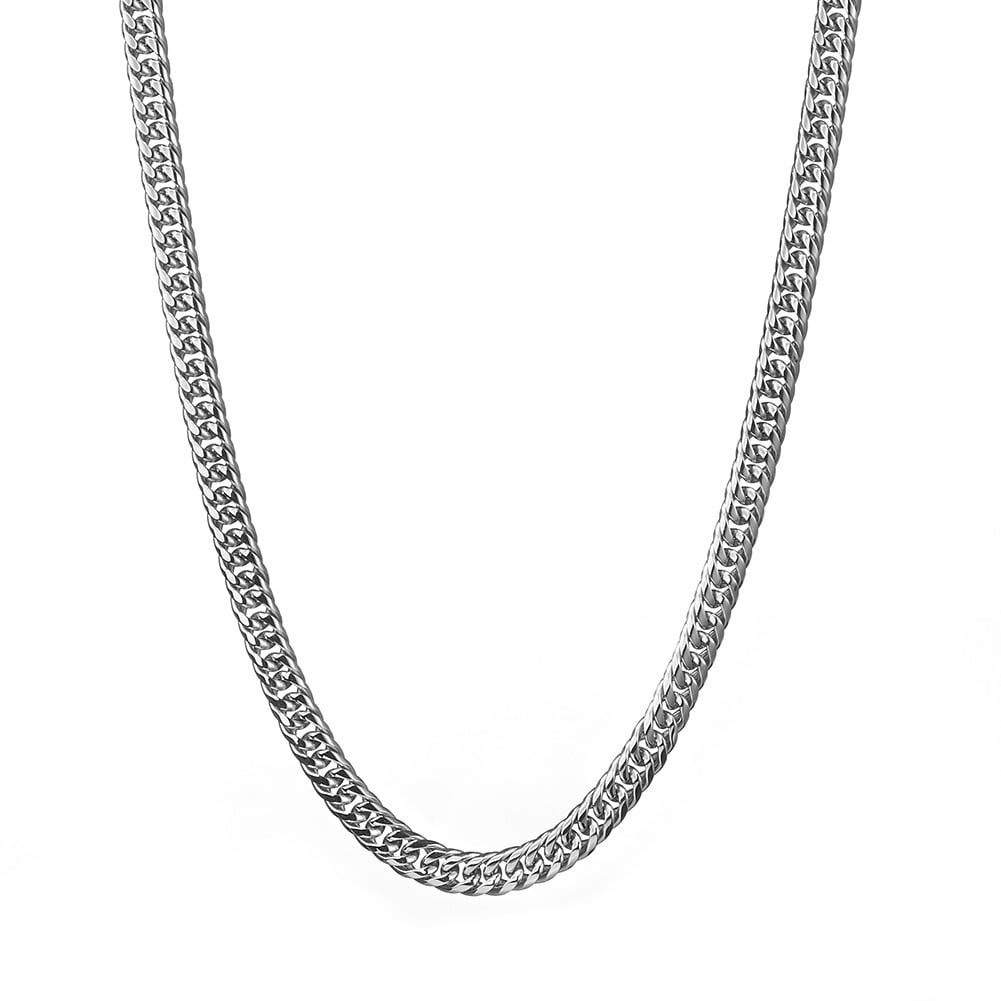 CUKIXA Men's Titanium Steel Twist Chain Necklace - 3/5/7/9mm Stainless ...