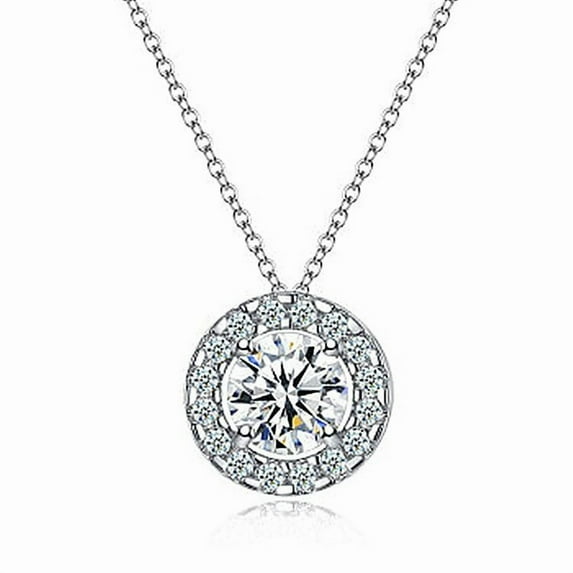 CUKIXA Silver Plated Necklace for Women - Square Cut Cubic Zirconia ...