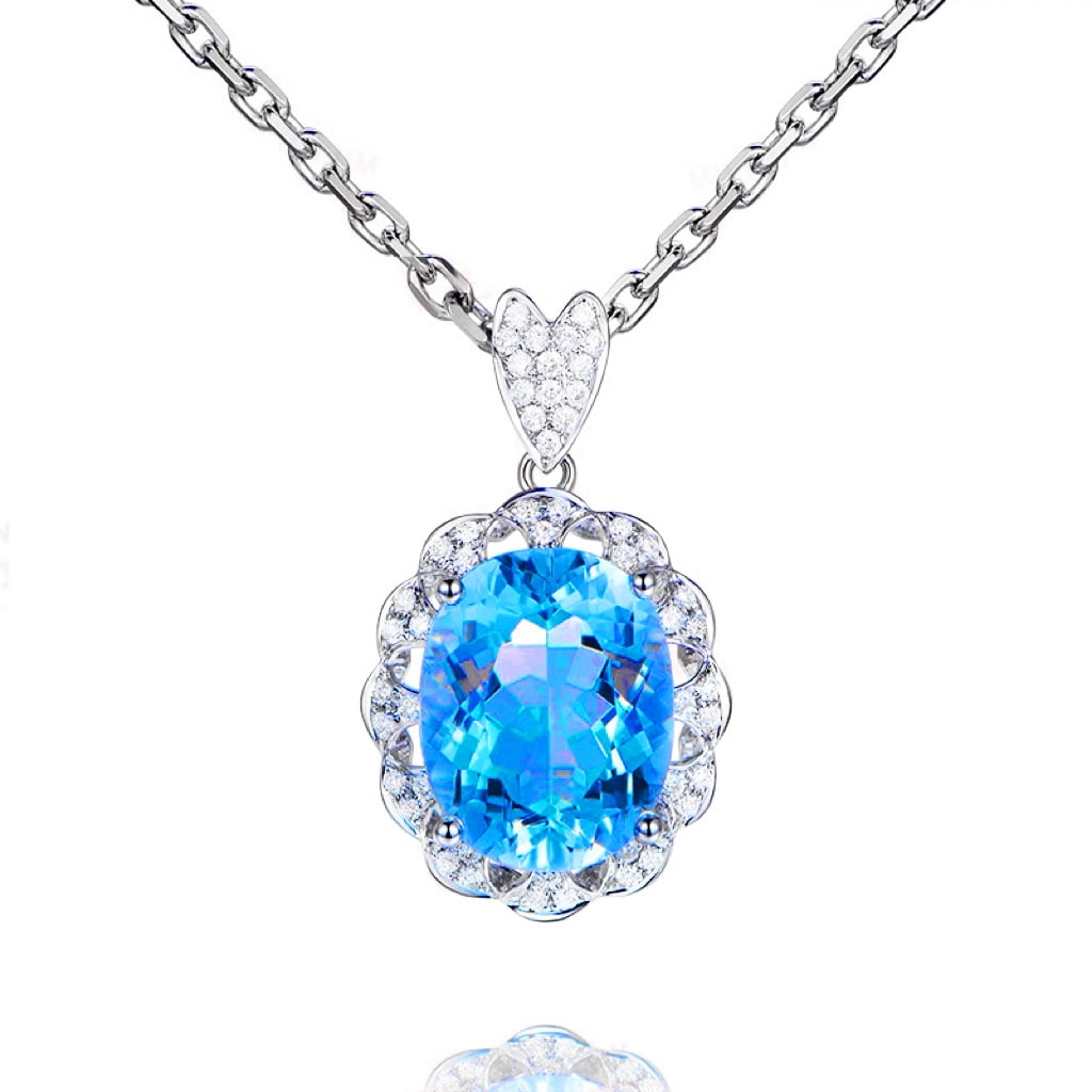 CUKIXA Silver Plated Necklace for Women - Square Cut Cubic Zirconia ...