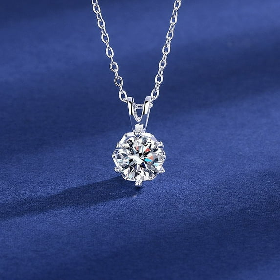 CUKIXA Silver Plated Necklace for Women - Square Cut Cubic Zirconia ...