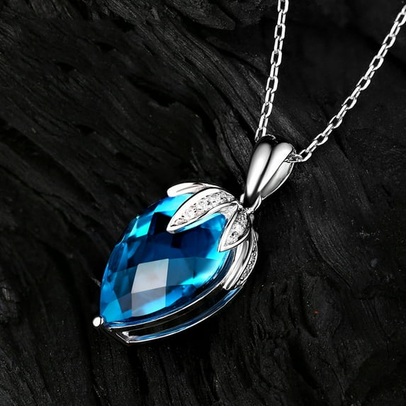 CUKIXA Silver Plated Necklace for Women - Square Cut Cubic Zirconia ...