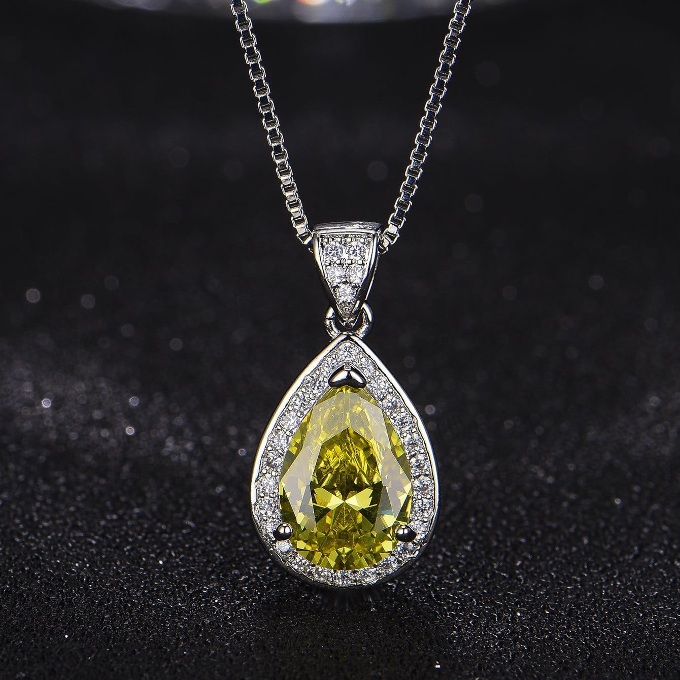 CUKIXA Silver Plated Necklace for Women - Square Cut Cubic Zirconia ...