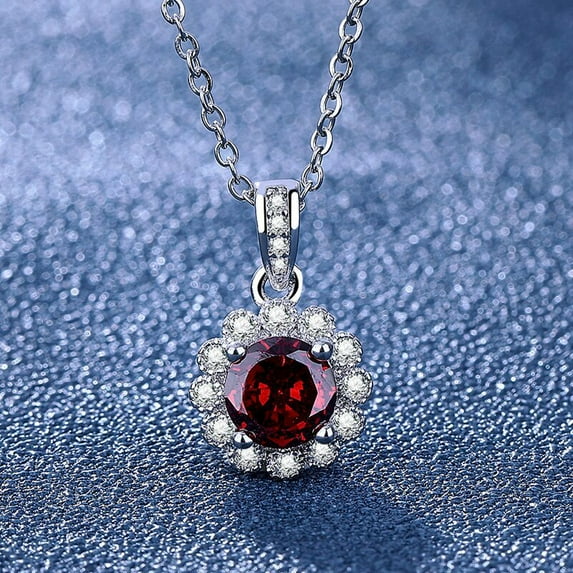 CUKIXA Silver Plated Necklace for Women - Square Cut Cubic Zirconia ...