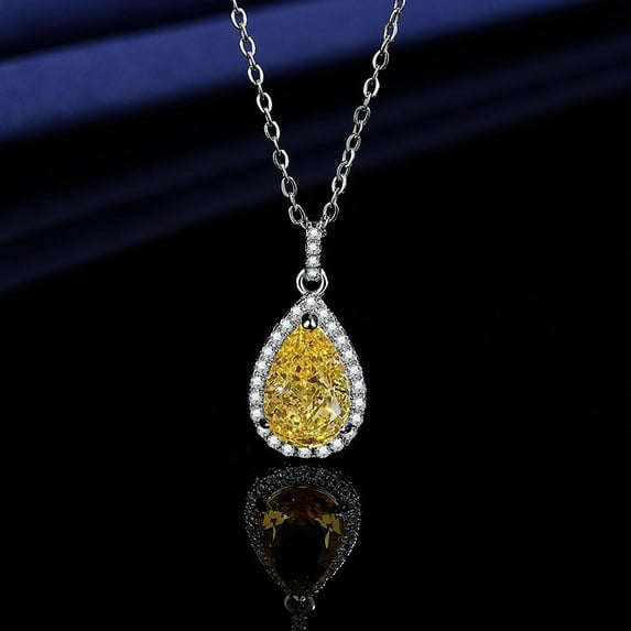 CUKIXA Silver Plated Necklace for Women - Square Cut Cubic Zirconia ...