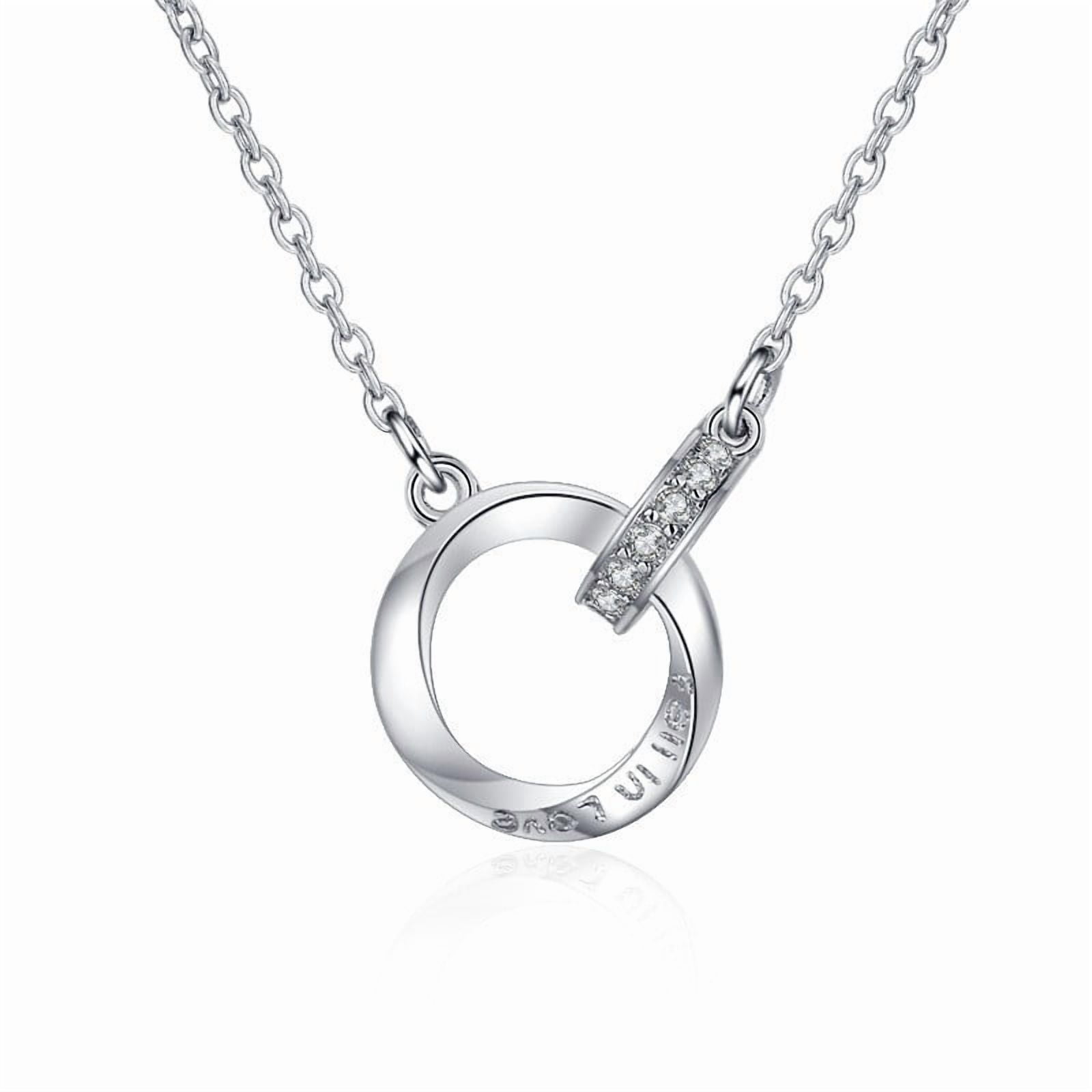 CUKIXA Silver Plated Necklace for Women - Square Cut Cubic Zirconia ...