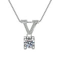 CUKIXA Silver Plated Necklace for Women - Square Cut Cubic Zirconia ...