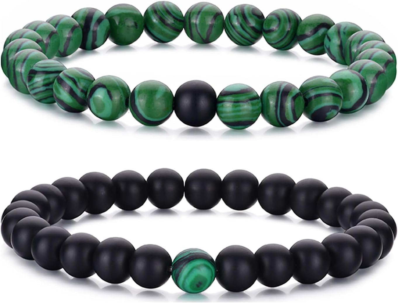 CUKIXA Tiger Eye Bracelet For Men 8MM Natural Stone Stretch Adjustable ...