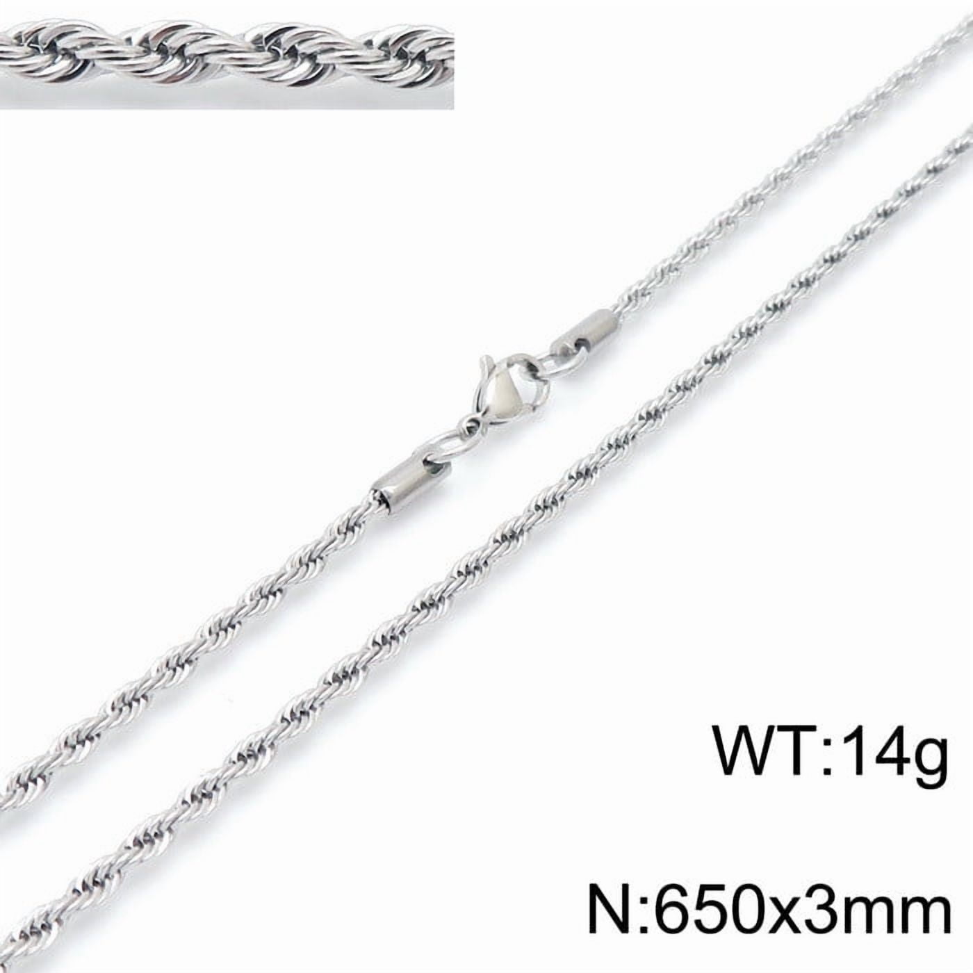 CUKIXA Titanium Steel Rope Chain Necklace - 2-8mm Twisted Cable Chain ...