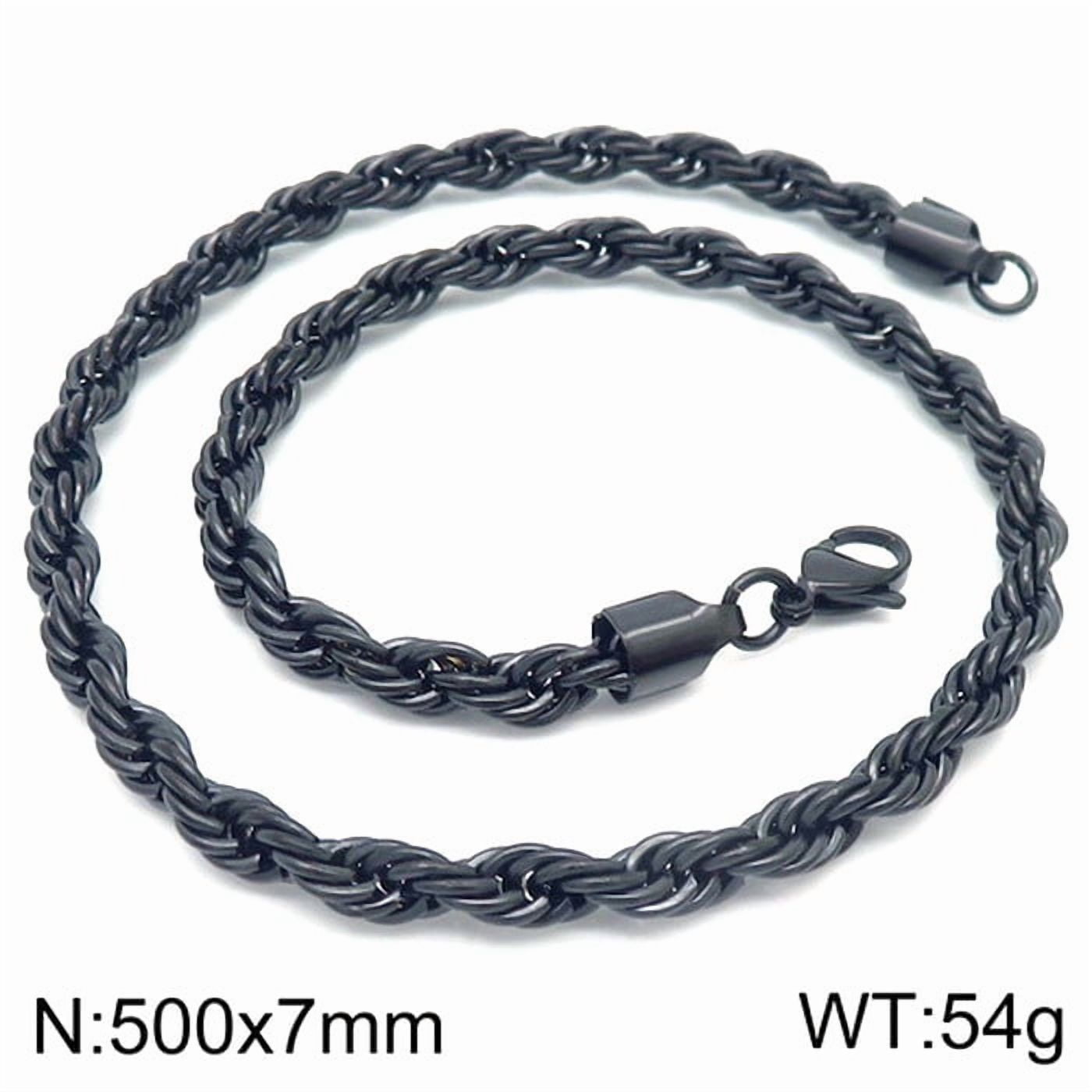 CUKIXA Titanium Steel Twisted Rope Chain Necklace - 2-8mm Width, 19.7 ...