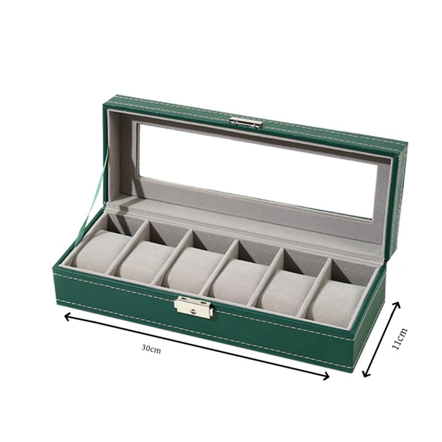 CUKIXA Watch Box for Men with Glass Top, PU Leather Lockable Watch Case ...