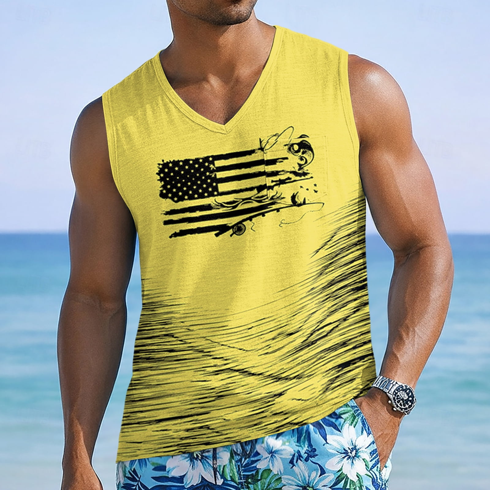 CUKOLSXA Cotton Tank Top Men, 4th Of July Shirts for Men, American Flag ...