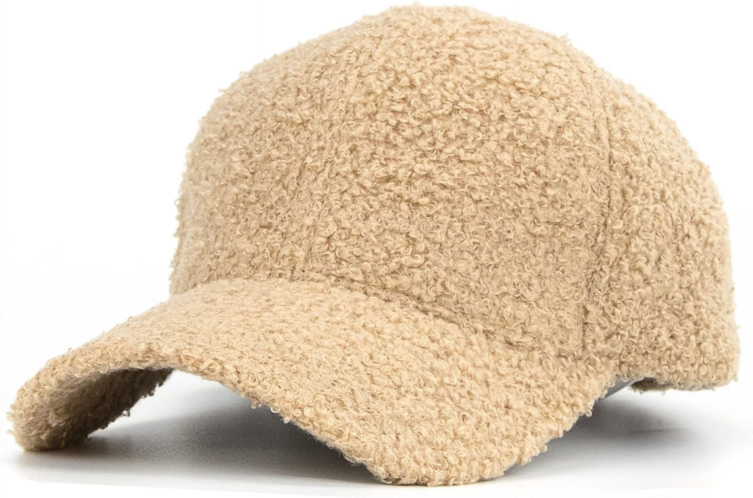 CUKOLSXA Lamb-Wool Baseball Cap Warm-Winter Teddy-Fleece Hip-Hop Cap ...