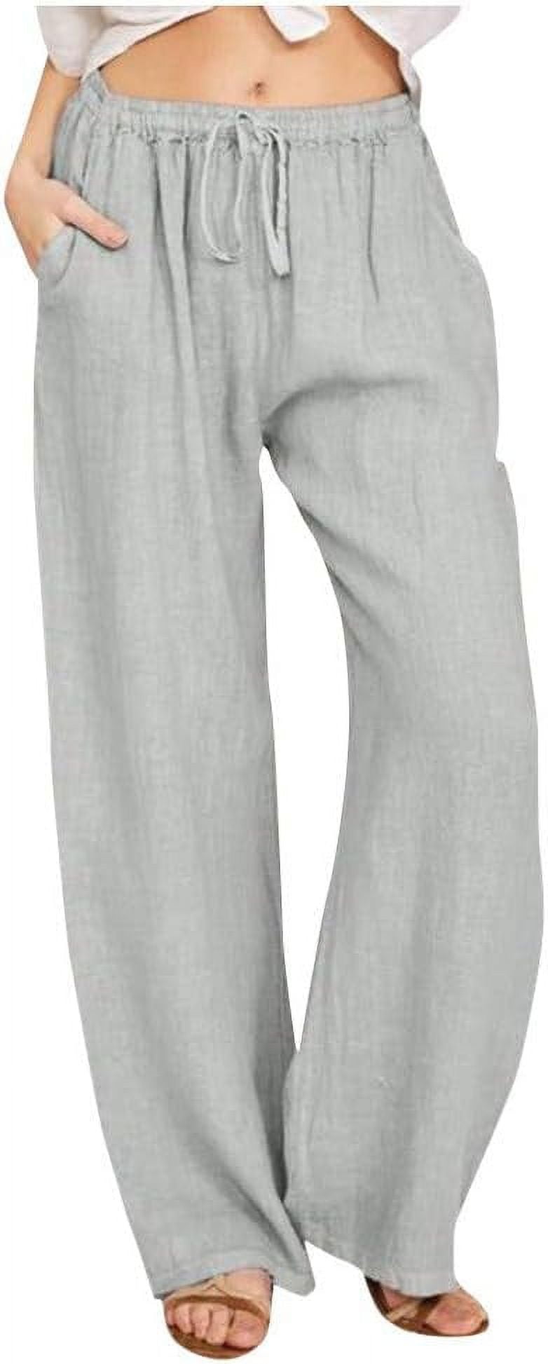 CUKOLSXA Womens Linen Pants Flowy Pants for Women Dressy Casual ...