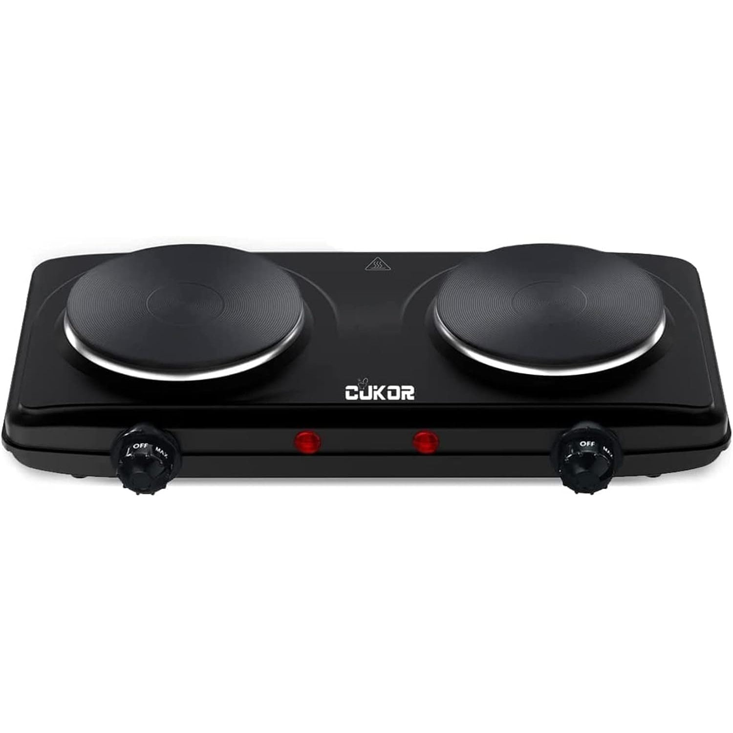 CUKOR Electric Hot Plate, Double Cast Iron 2 Burner, 1800W Countertop ...