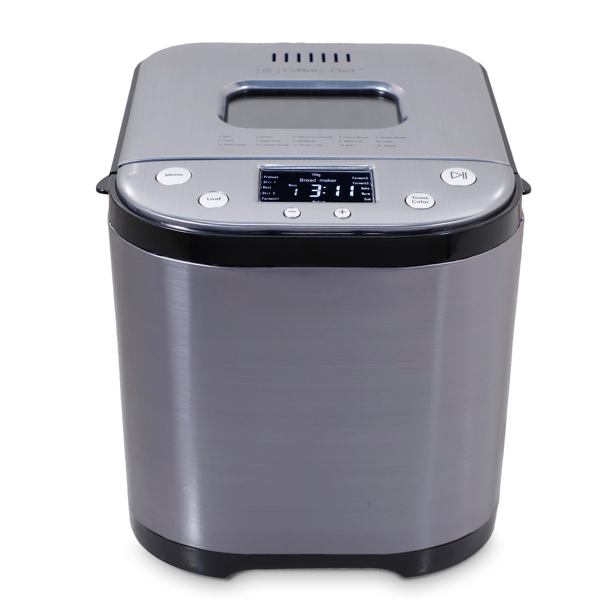 CULINARY CHEF Electric Stainless Steel Bread Making Machine - Black ...