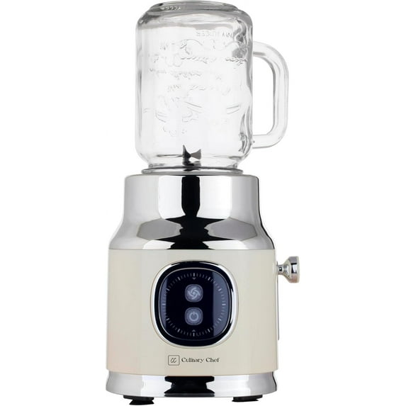 CULINARY CHEF Retro Smoothie Maker Blender with Mason Jar, Perfect for ...