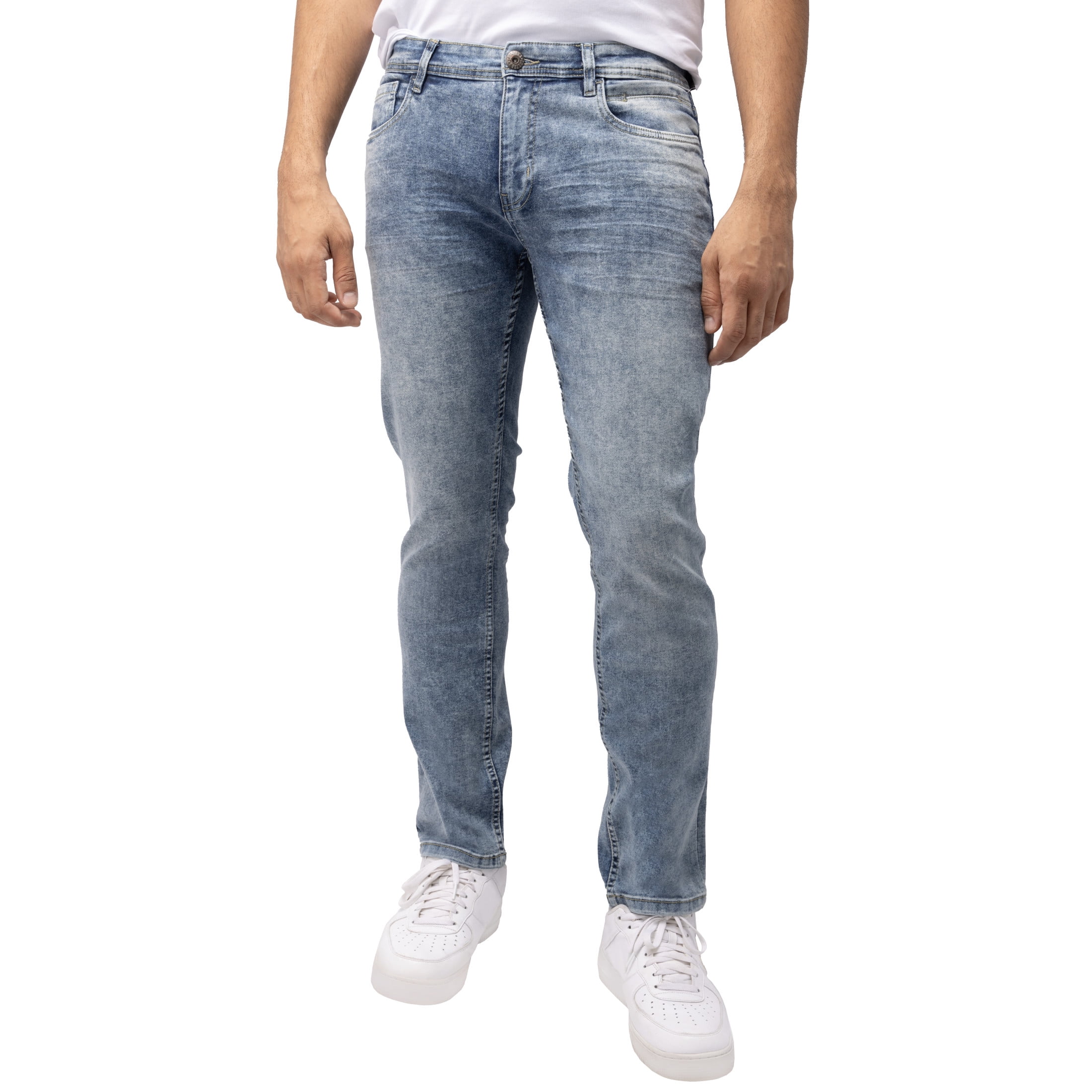 CULTURA AZURE Mens Slim Fit Denim Jeans, Acid Wash, 36X32 - Walmart.com