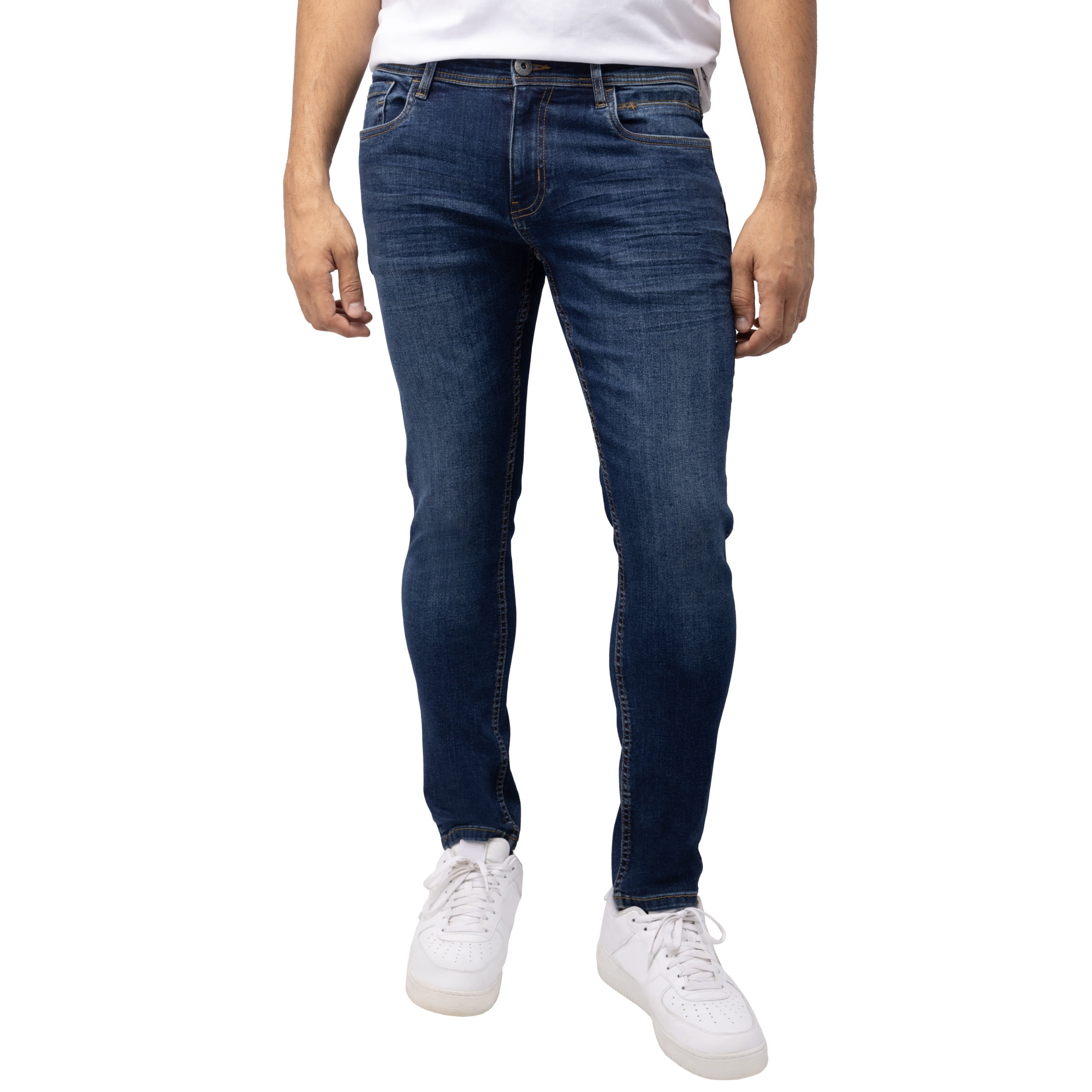 CULTURA AZURE Mens Slim Fit Denim Jeans, Dark Blue, 34X30 - Walmart.com