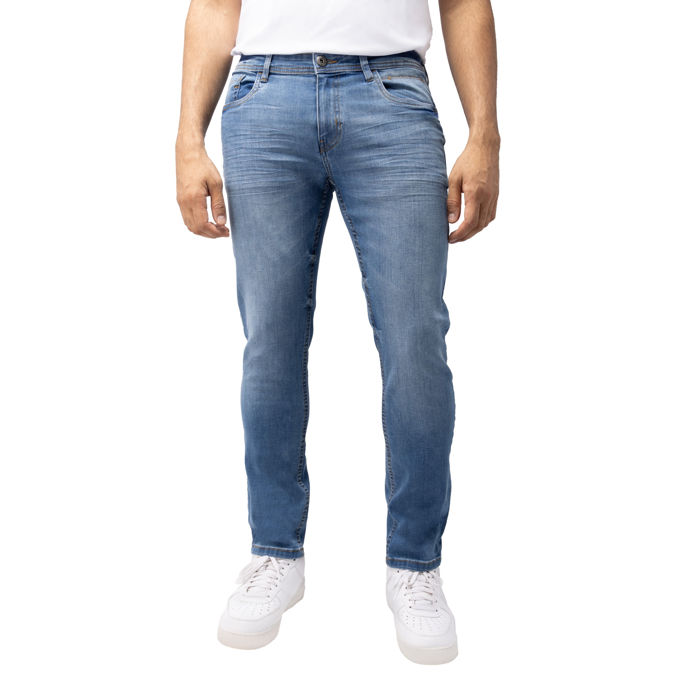 CULTURA AZURE Mens Slim Fit Denim Jeans, Light Blue, 32X30 - Walmart.com