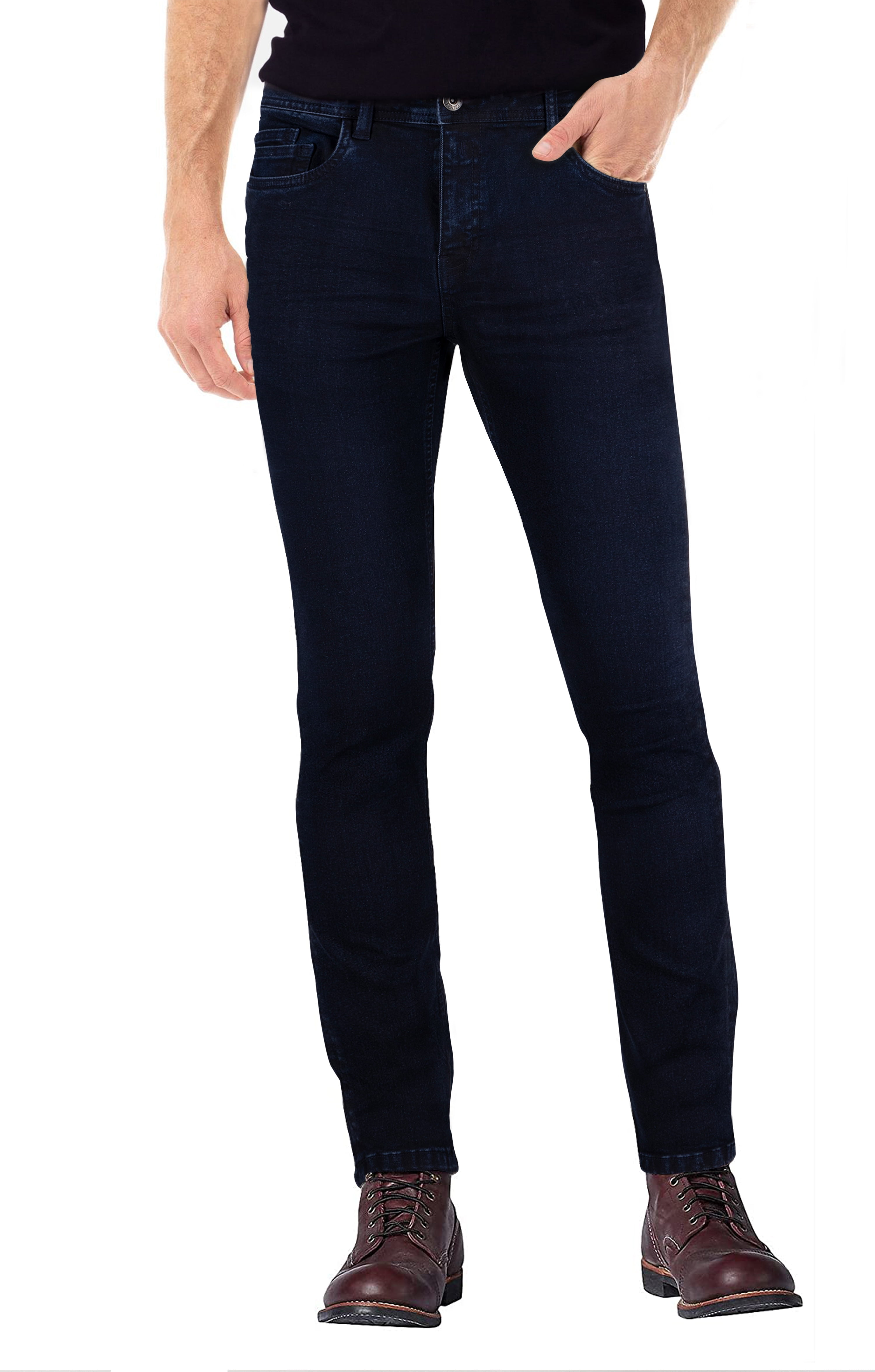 CULTURA AZURE Mens Skinny fit Jeans, Washed Denim Saddle Stitch Stretch ...