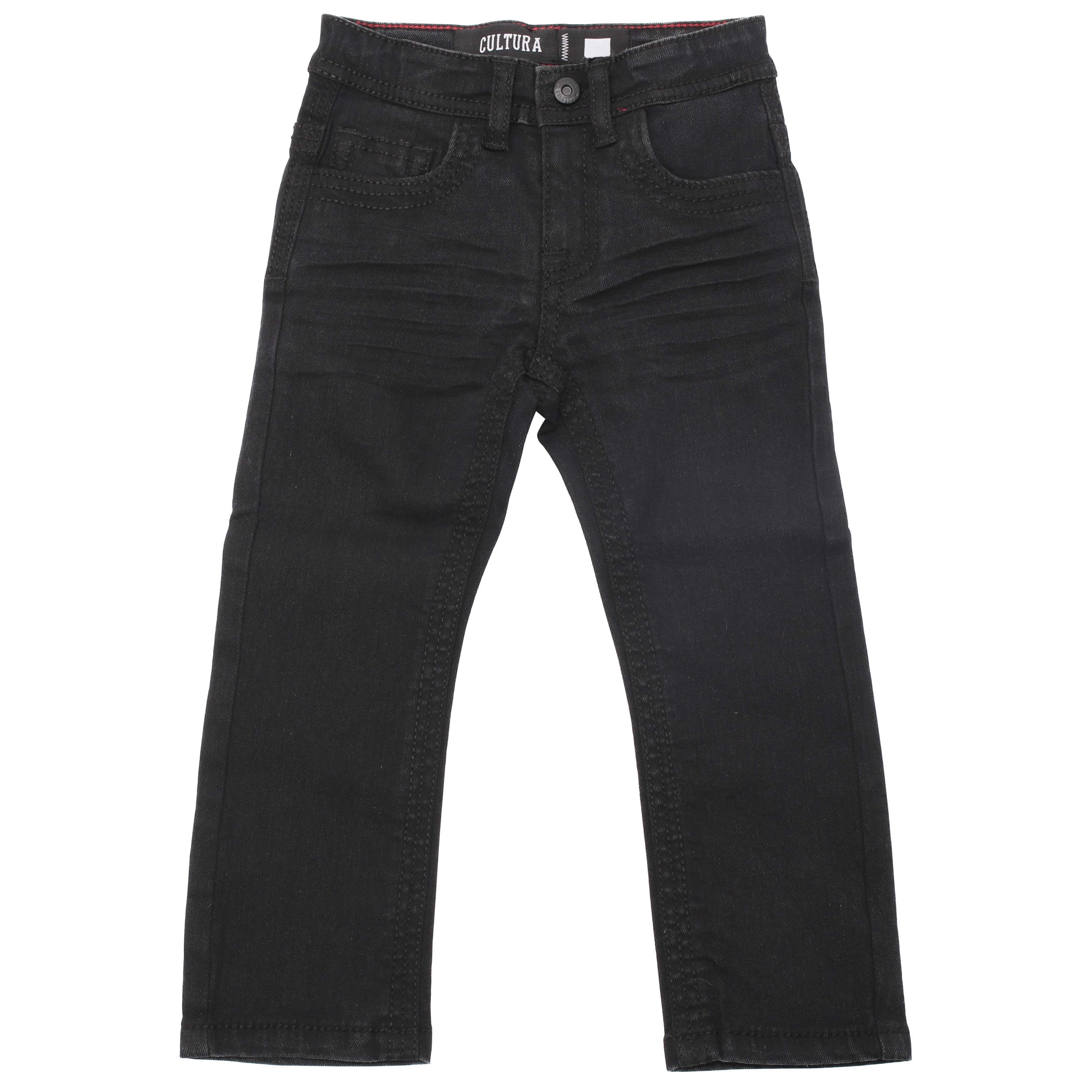 CULTURA AZURE Toddler Boy's Saddle Stitch Stretch Jeans, Jet Black, 3T ...