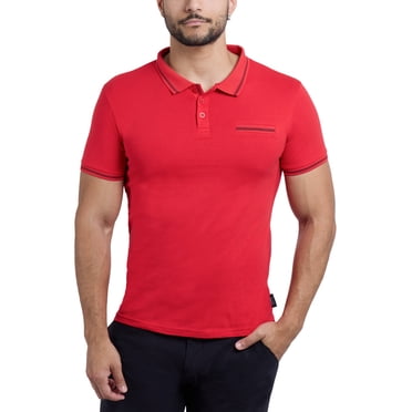 U.S. Polo Assn. Men's Slim Fit Solid Tipped Interlock Polo Shirt ...