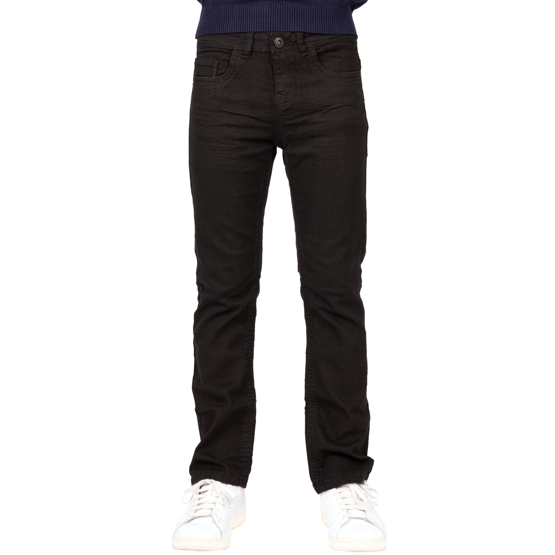 CULTURA AZURE Boy's Saddle Stitch Stretch Jeans, Jet Black, 12 ...