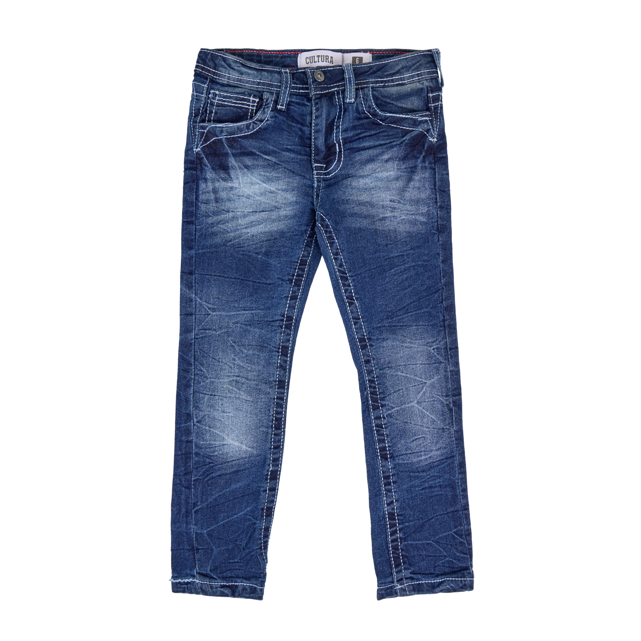 CULTURA AZURE Little Boy's Saddle Stitch Stretch Jeans, Blue, 7 ...