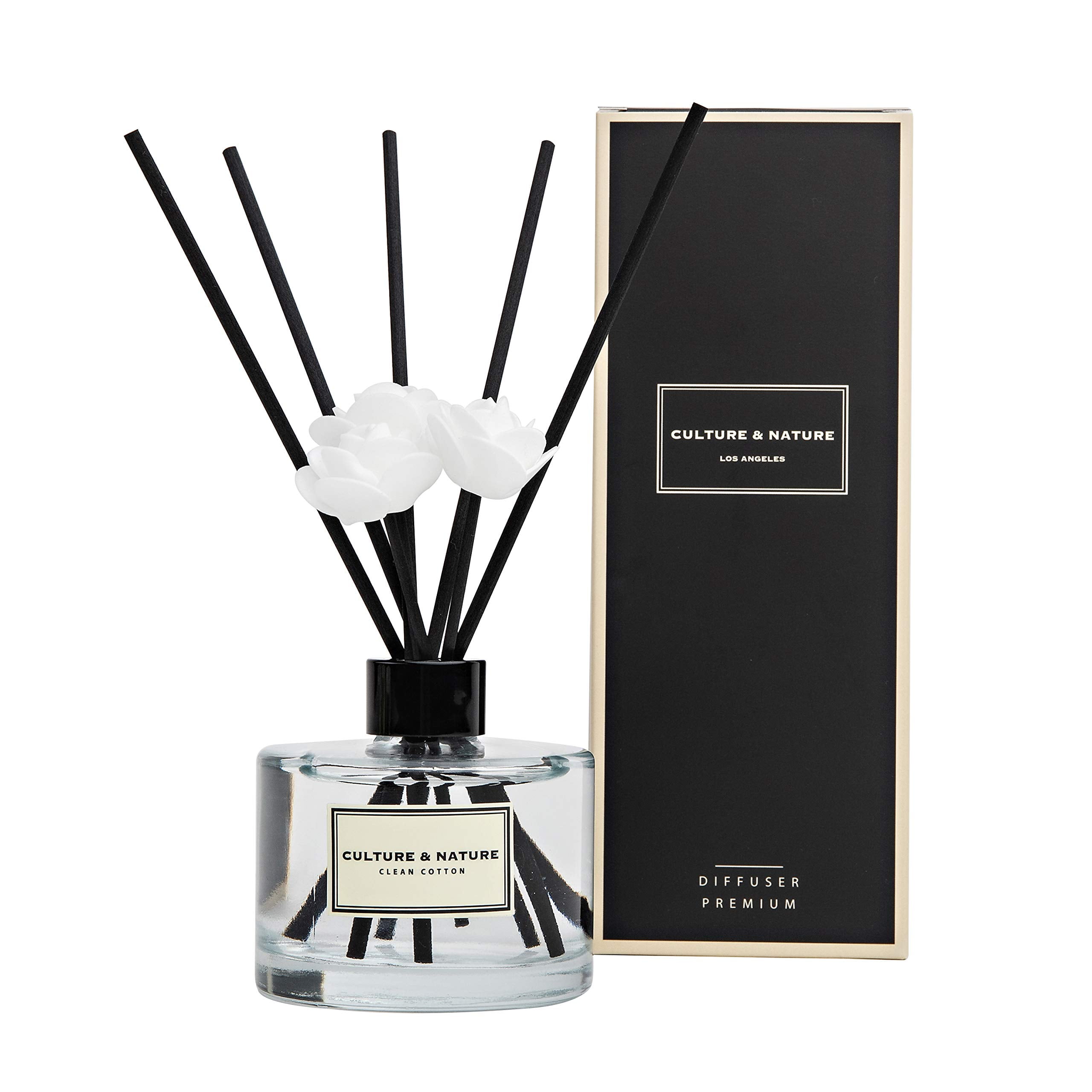 CULTURE & NATURE Reed Diffuser Set 6.7oz (200ml) Clean Cotton Scented ...