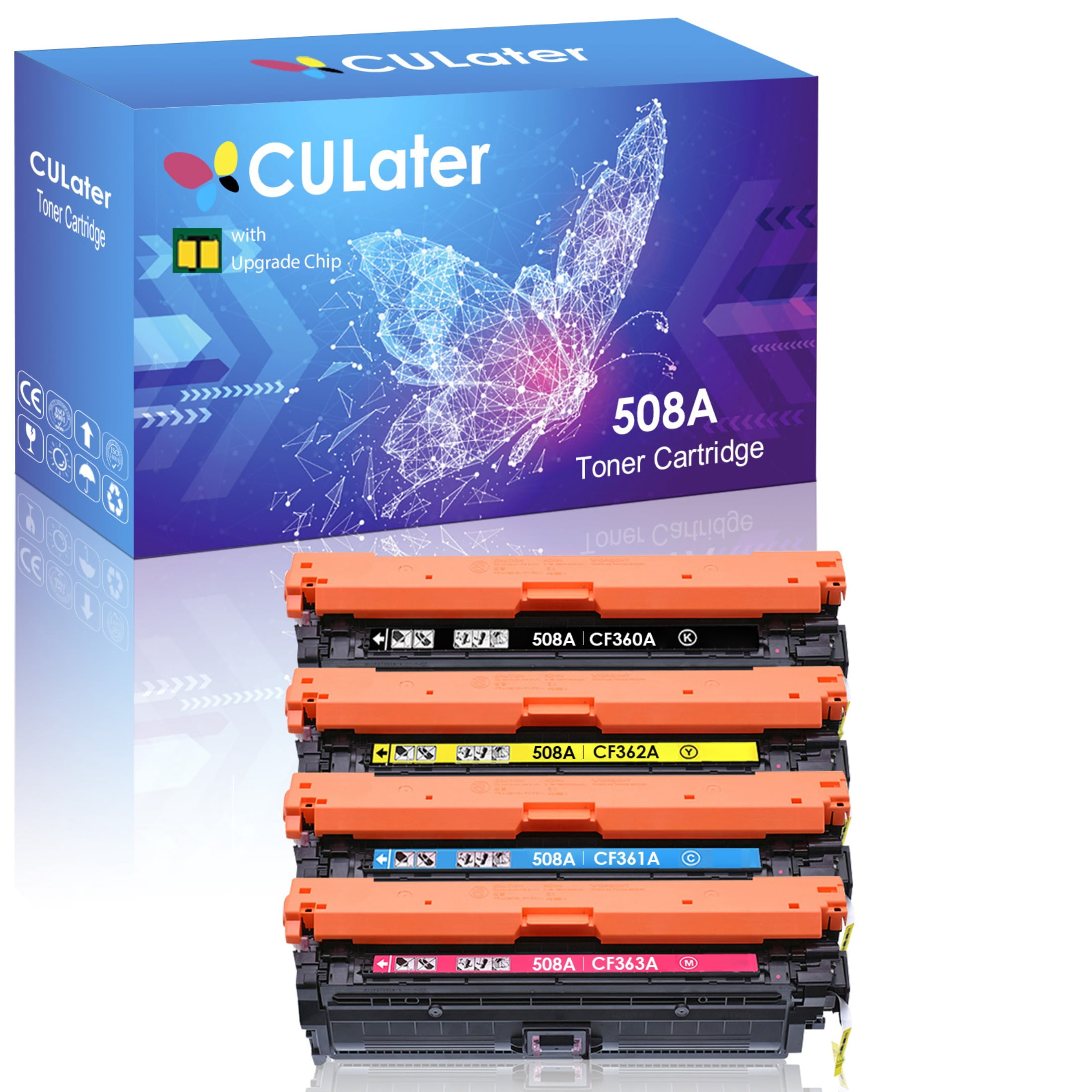 CULater 508A Compaible CF360A CF361A CF362A CF363A Toner Cartridges ...