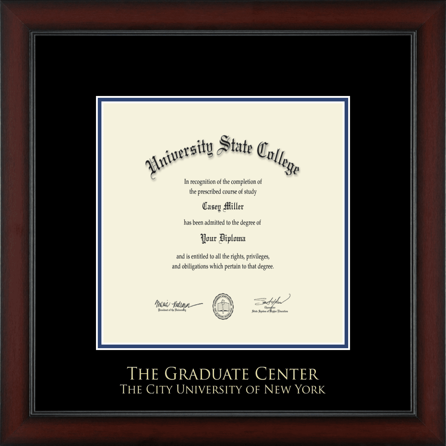 CUNY - The Graduate Center Diploma Frame, Document Size 10.33" x 10.33 ...