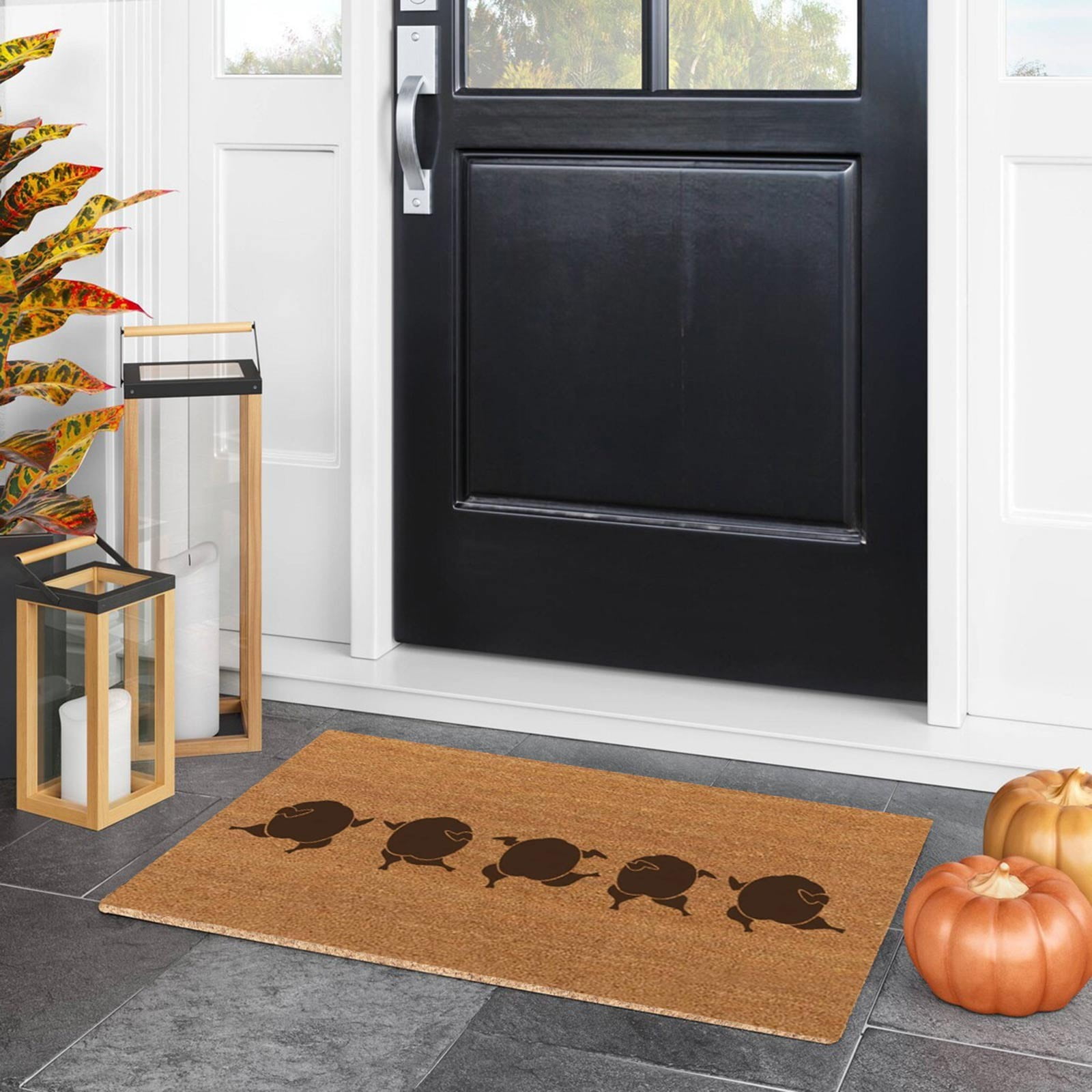 CUNlUDJ9 Happy Thanksgiving Funny Cute Doormat Door Mat Welcome Doormat ...