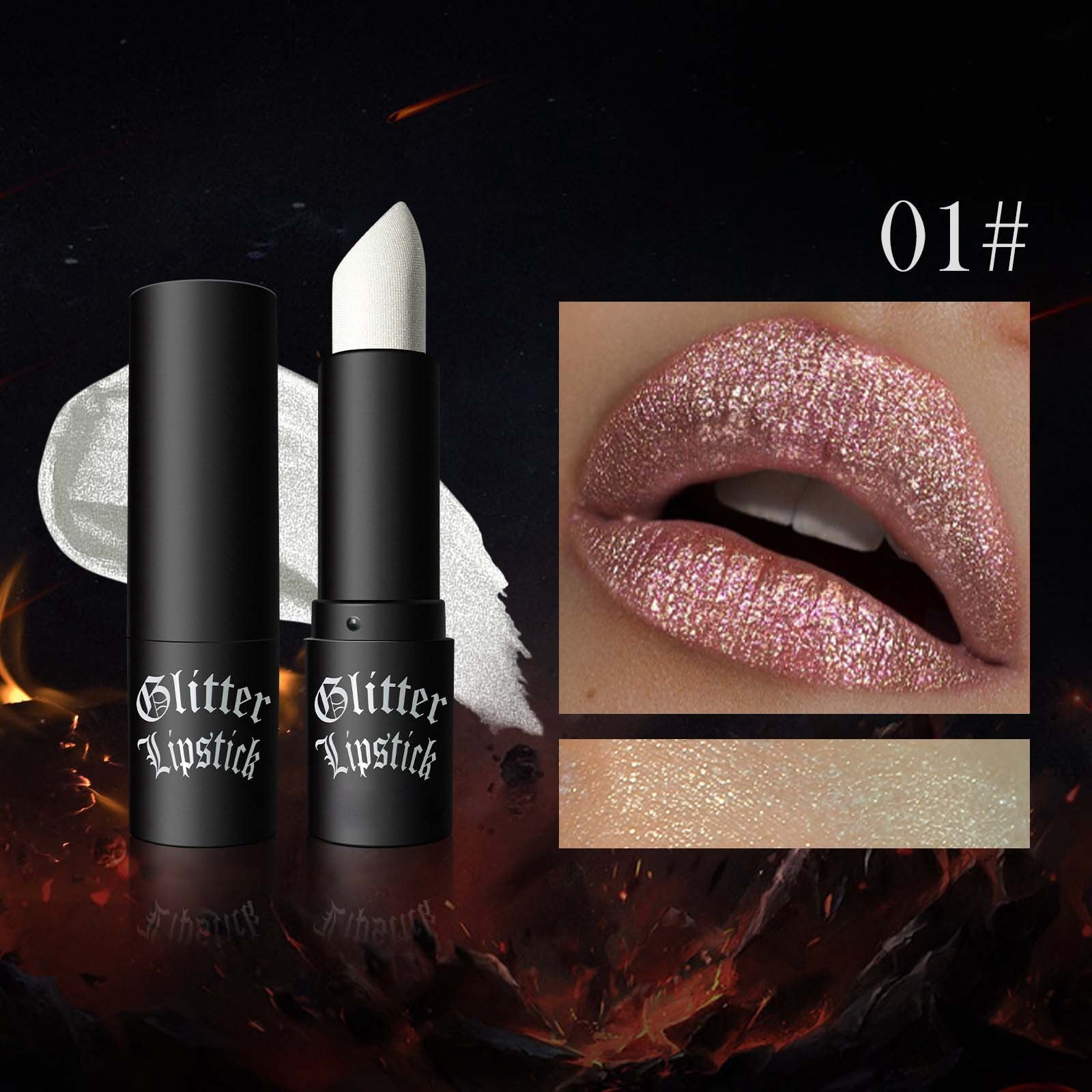 CUNlUDJ9 Non Stick Lipstick Sparkling Glitter Lipstick Makeup Dark ...