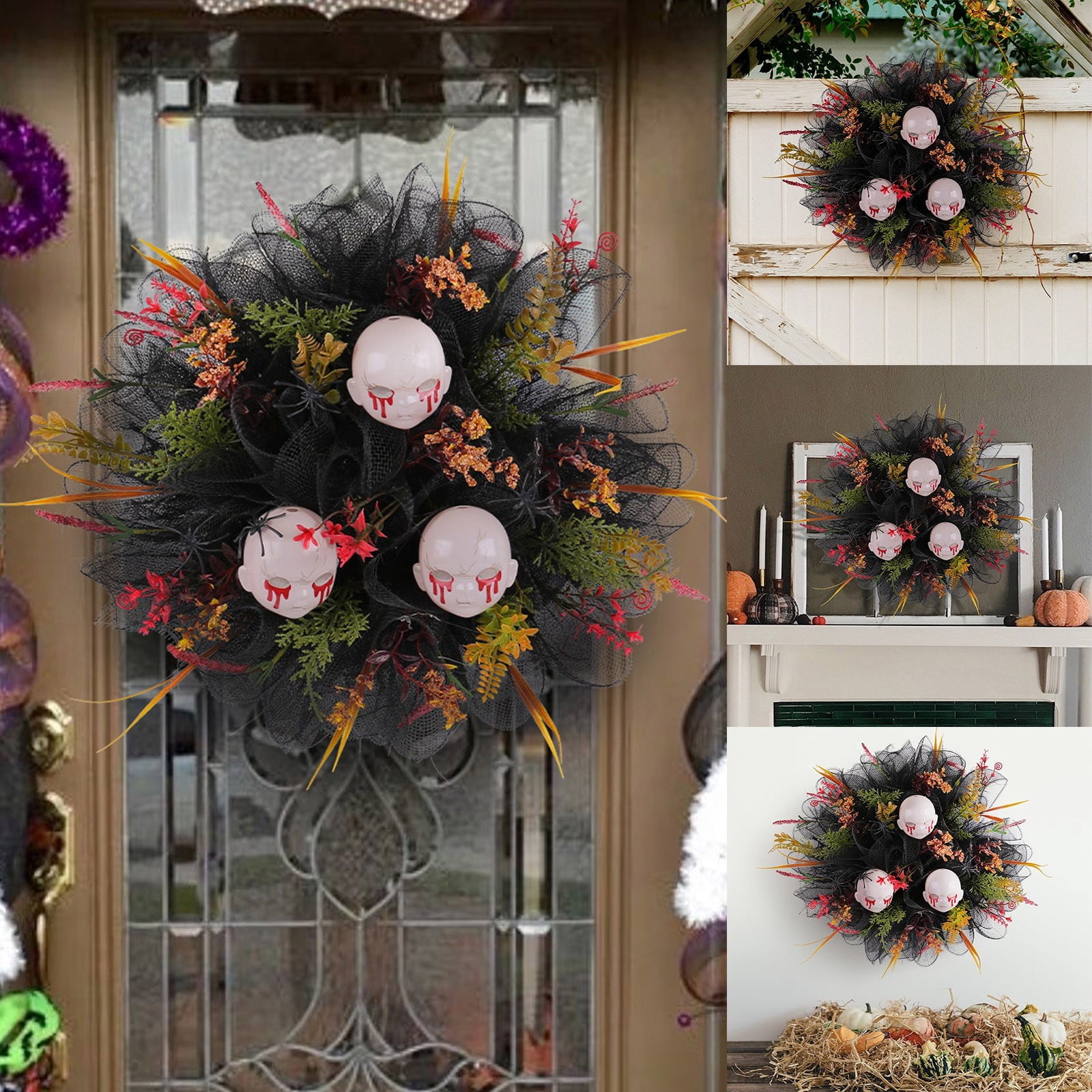 CUNlUDJ9 Seasonal for Front Door Flag Wreaths for Front Door Car Wreath ...