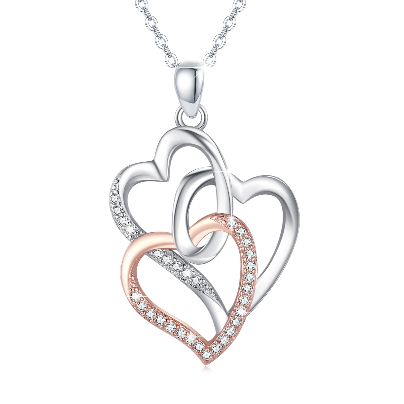 CUOKA MIRACLE 925 Sterling Silver Heart Necklace for Women, Mother's ...
