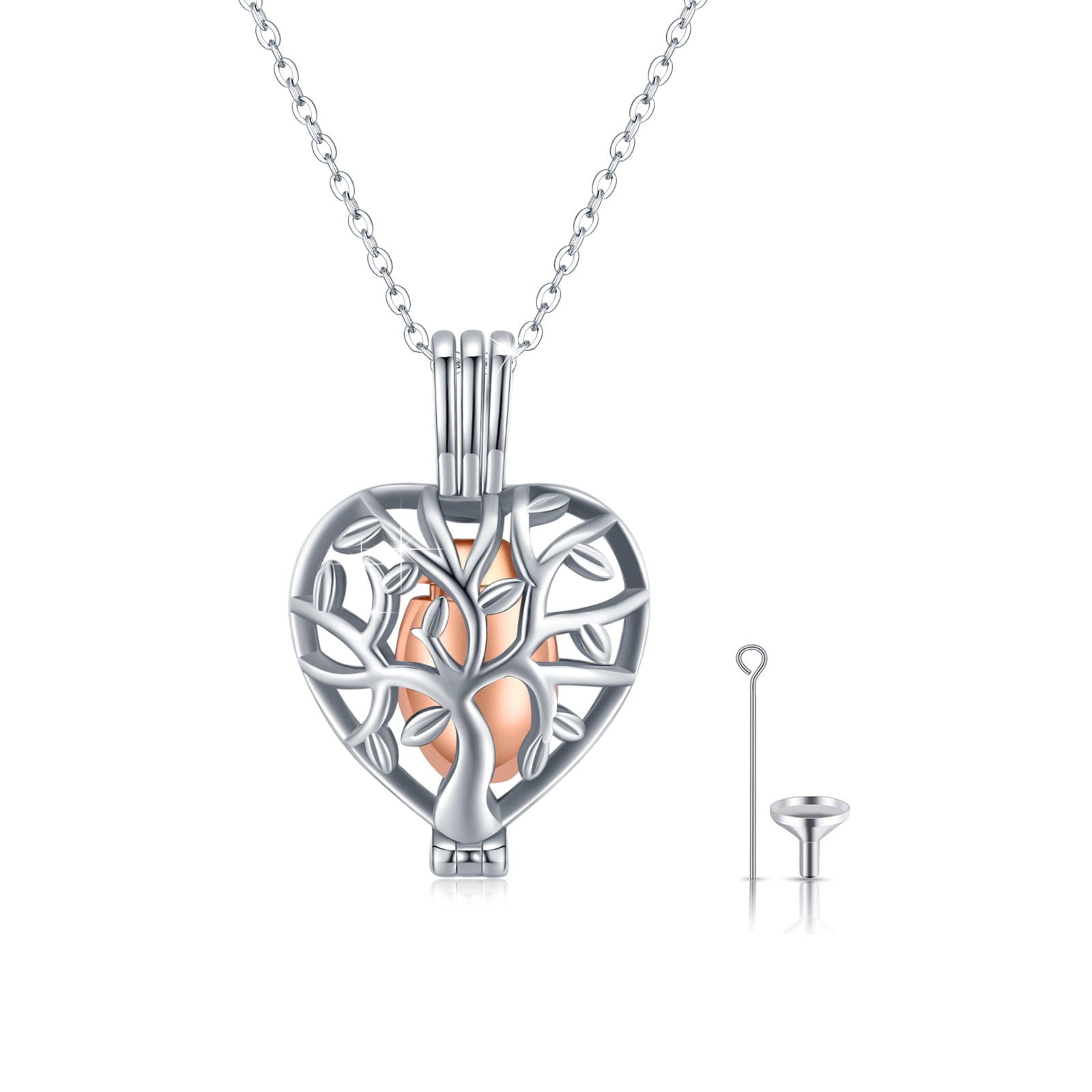 CUOKA MIRACLE Tree of Life Necklace 925 Sterling Silver Heart Tree of ...